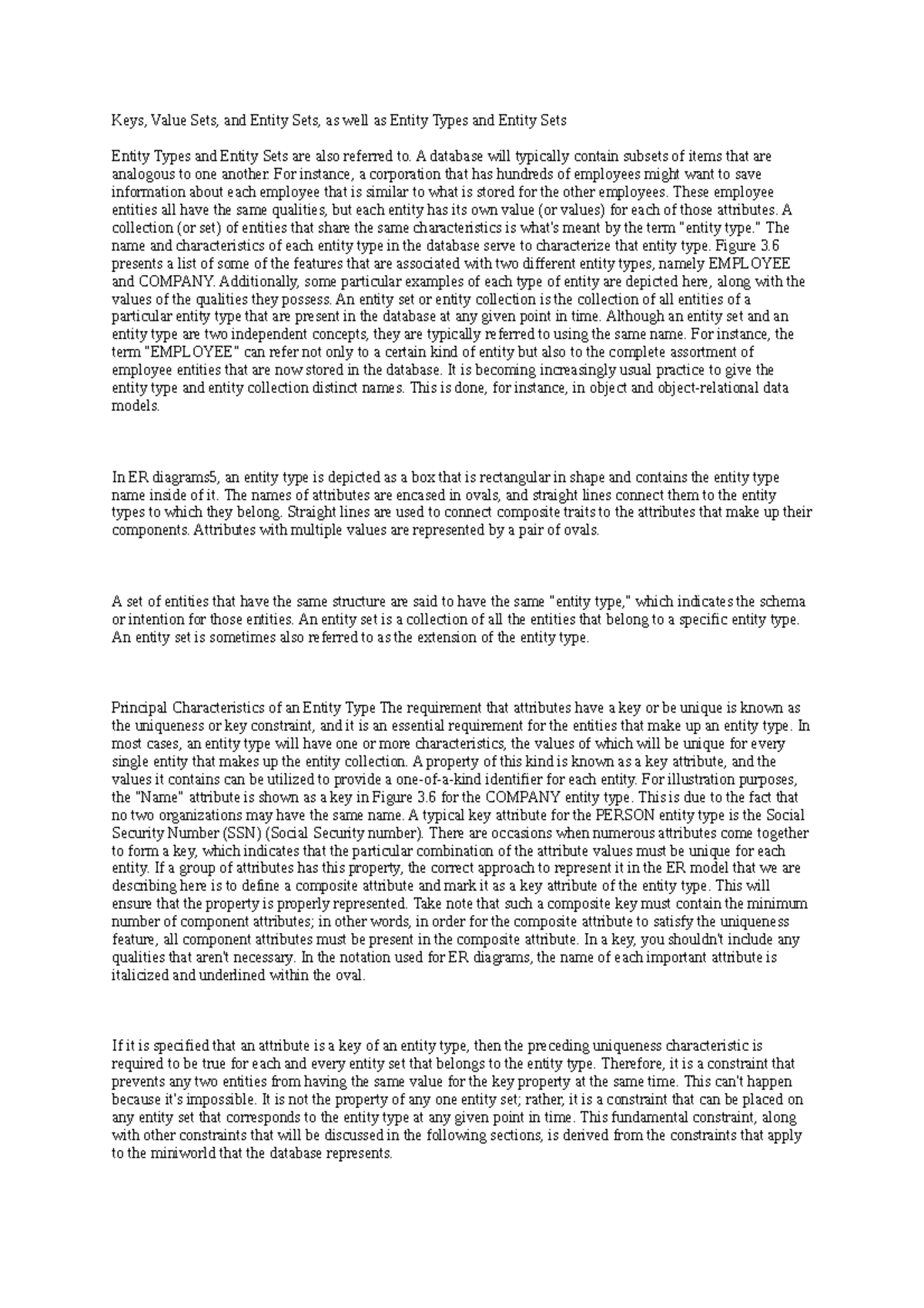 Conceptual Data Modeling Lecture 3 Keys Value Sets And Entity Sets
