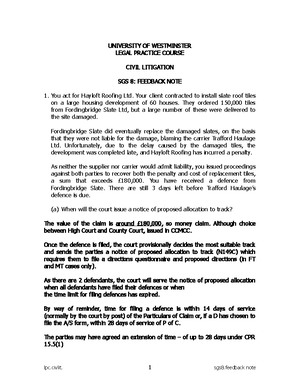 Sqe2 sample question legal drafting - SQE2 sample question and ...