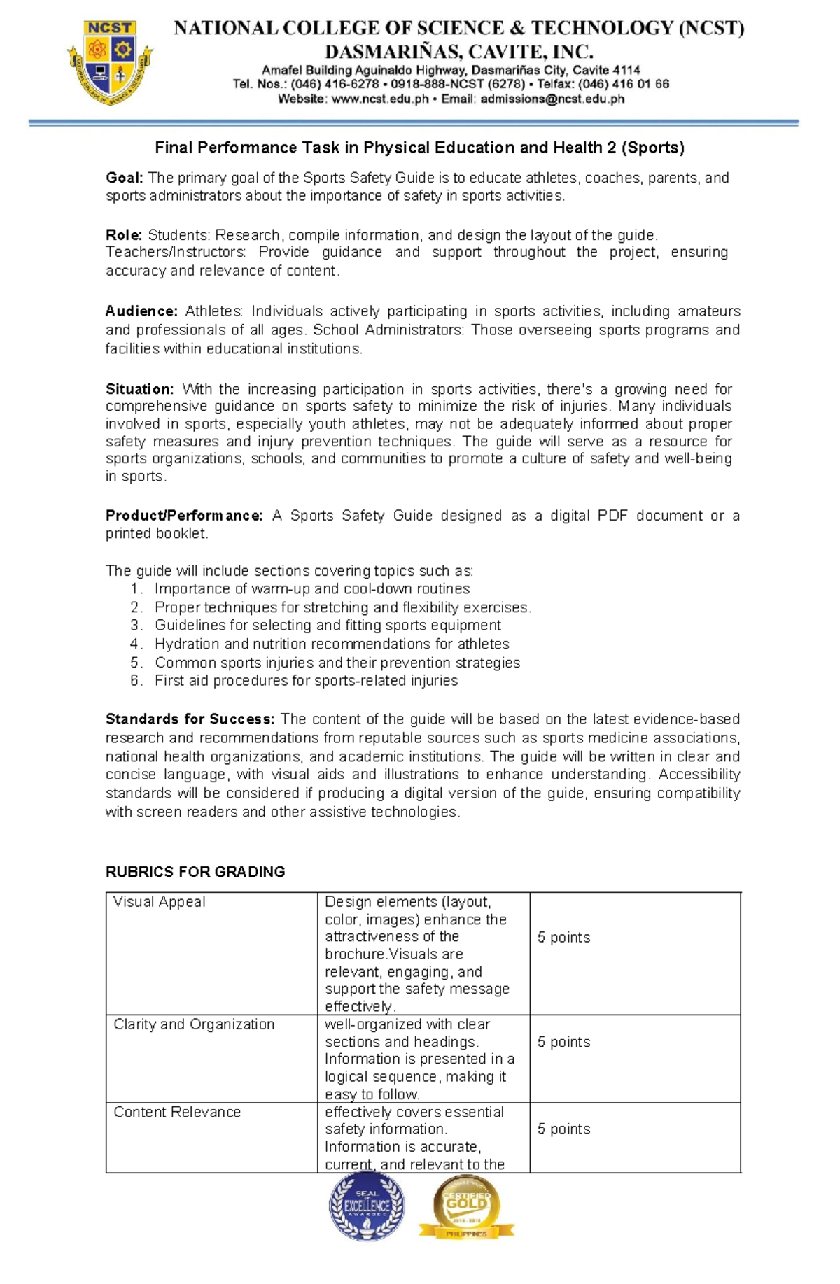 Final Output PE2 - Final Performance Task in Physical Education and ...