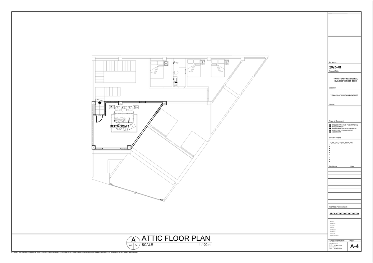 AR-PLAN-3 - hsjgsgshjs - DN BED ROOM 4 Revisions Owner Project Title ...