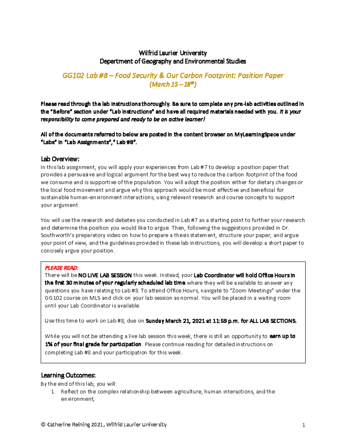 GG102 Lab 8 Instructions - Wilfrid Laurier University Department of ...