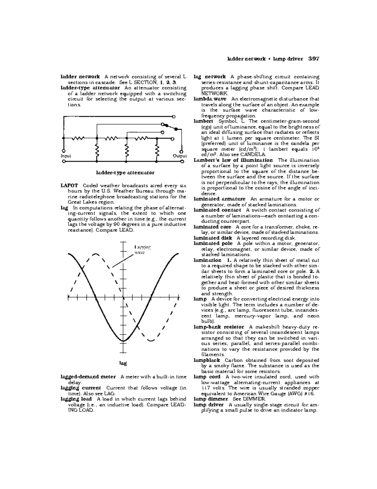 Dictionary of Electronics-138 - lag network A phase-shifting circuit ...