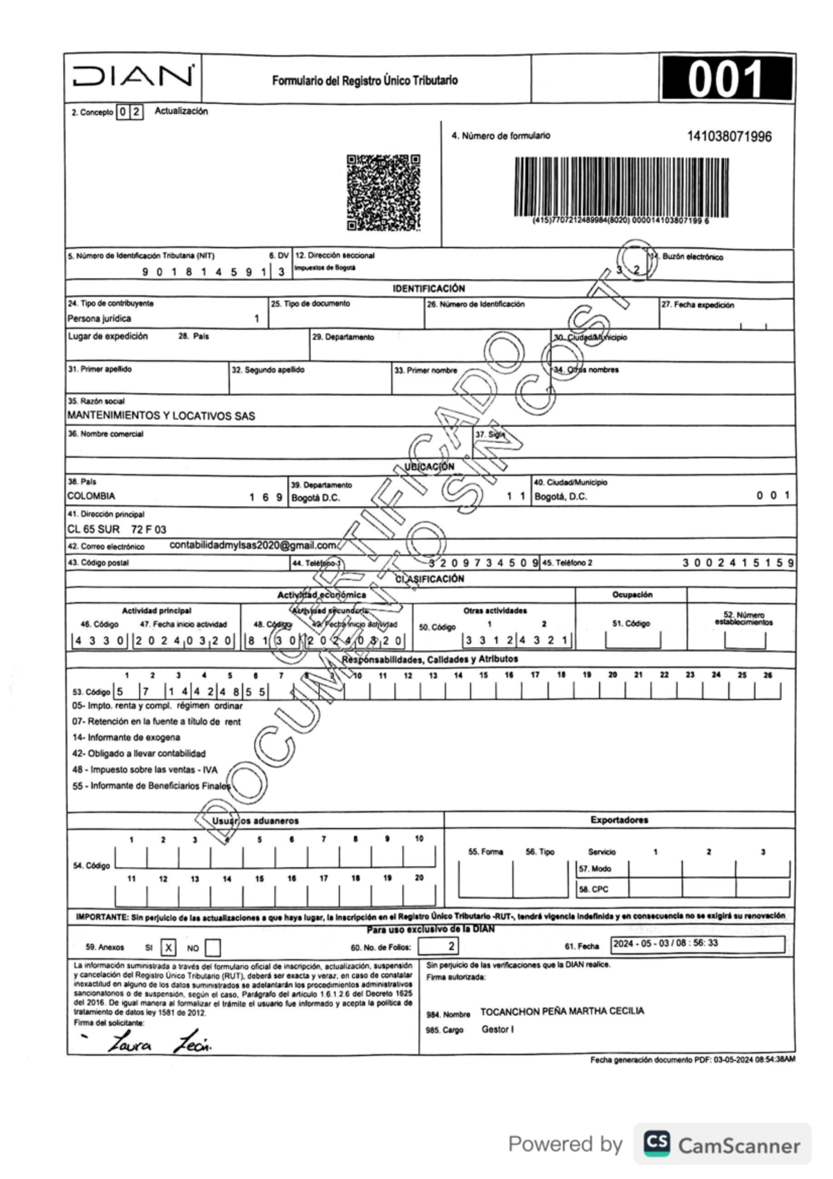 RUT MAYO - dhhhhhhhhhhhhhhh - DIAN Formulario del Registro Único ...