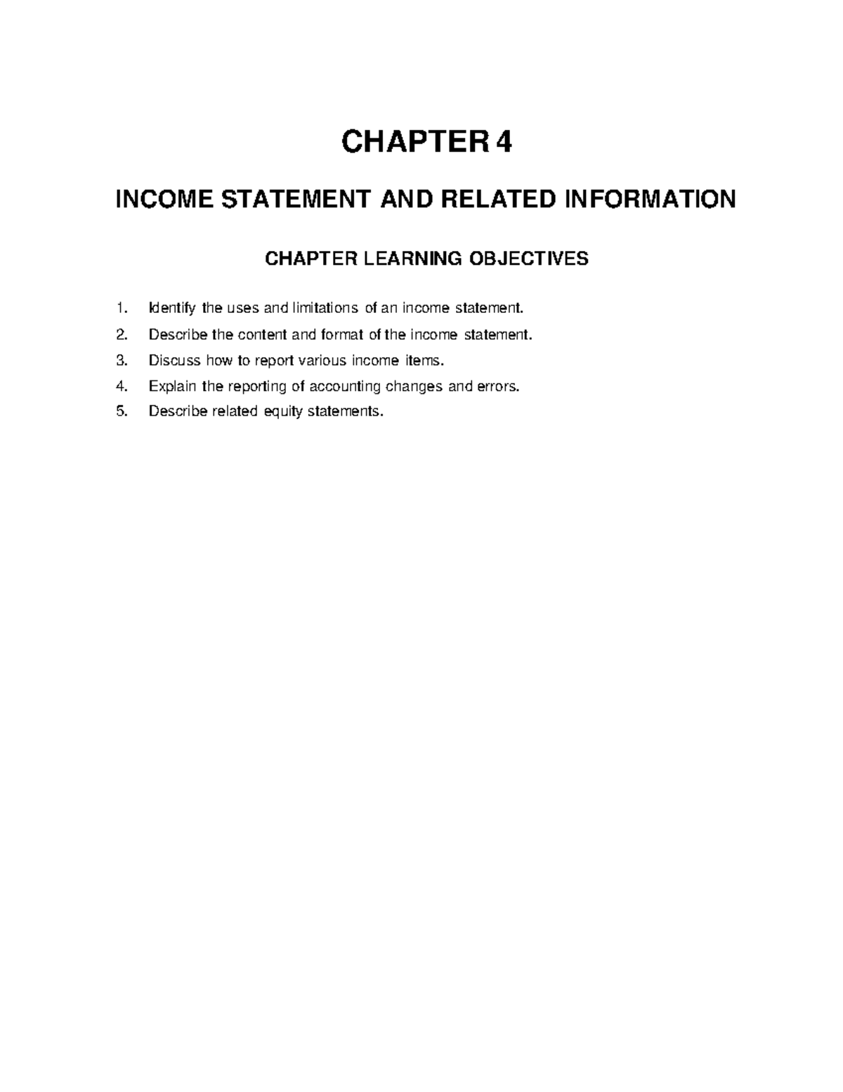 중회 테뱅 4장 Tb4 Chapter 4 Income Statement And Related Information