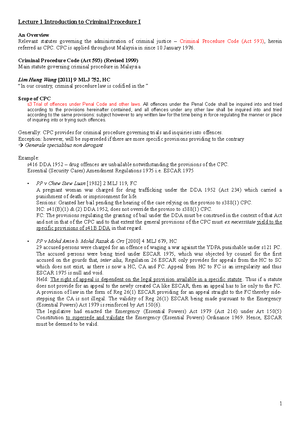 Criminal Procedure I - Charge - Criminal Procedure I – Charge Charge is ...