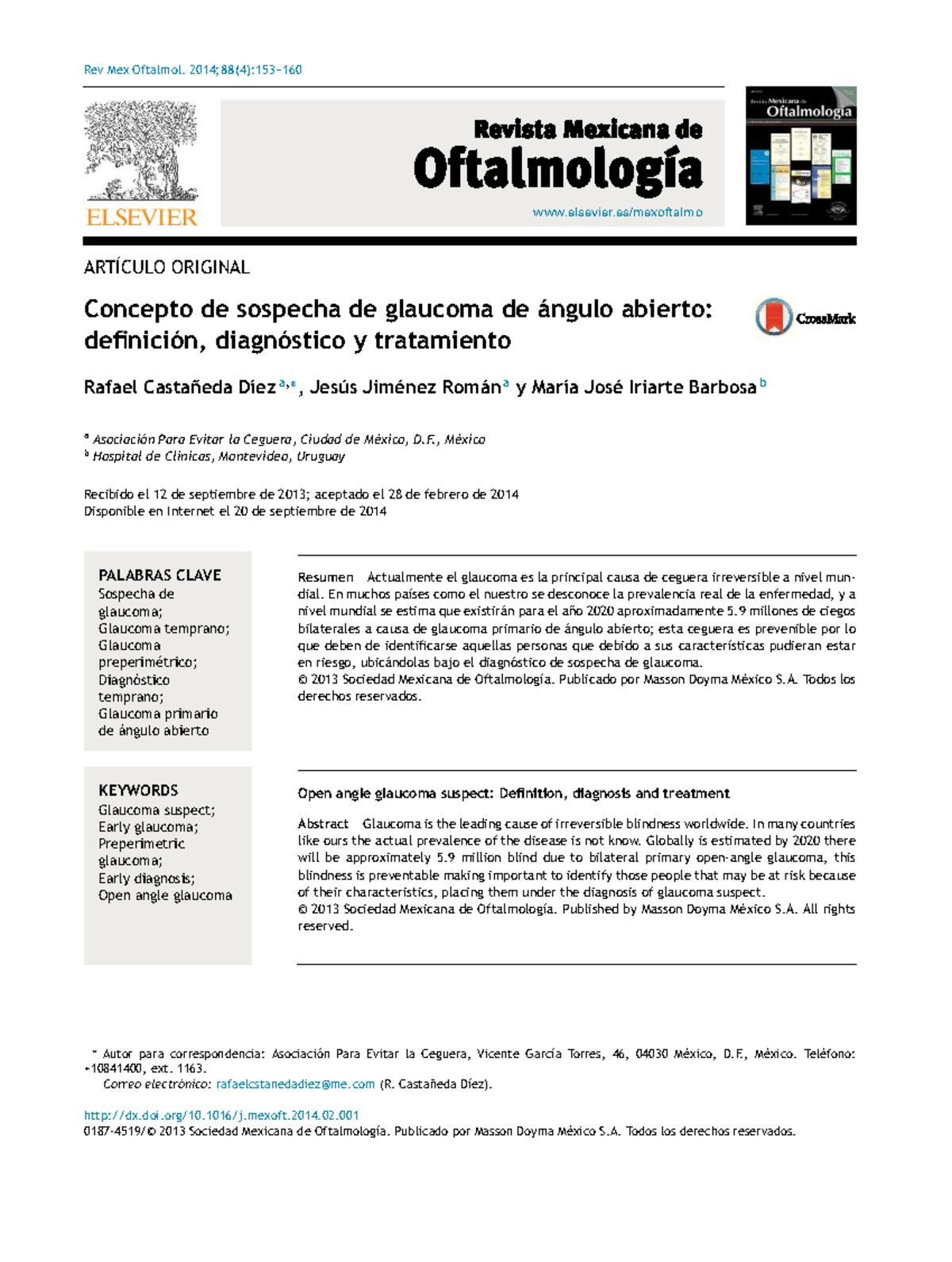S0187451914000304 - artículo médico - Rev Mex Oftalmol. 2014;88(4):153- elsevier/mexoftalmo ...