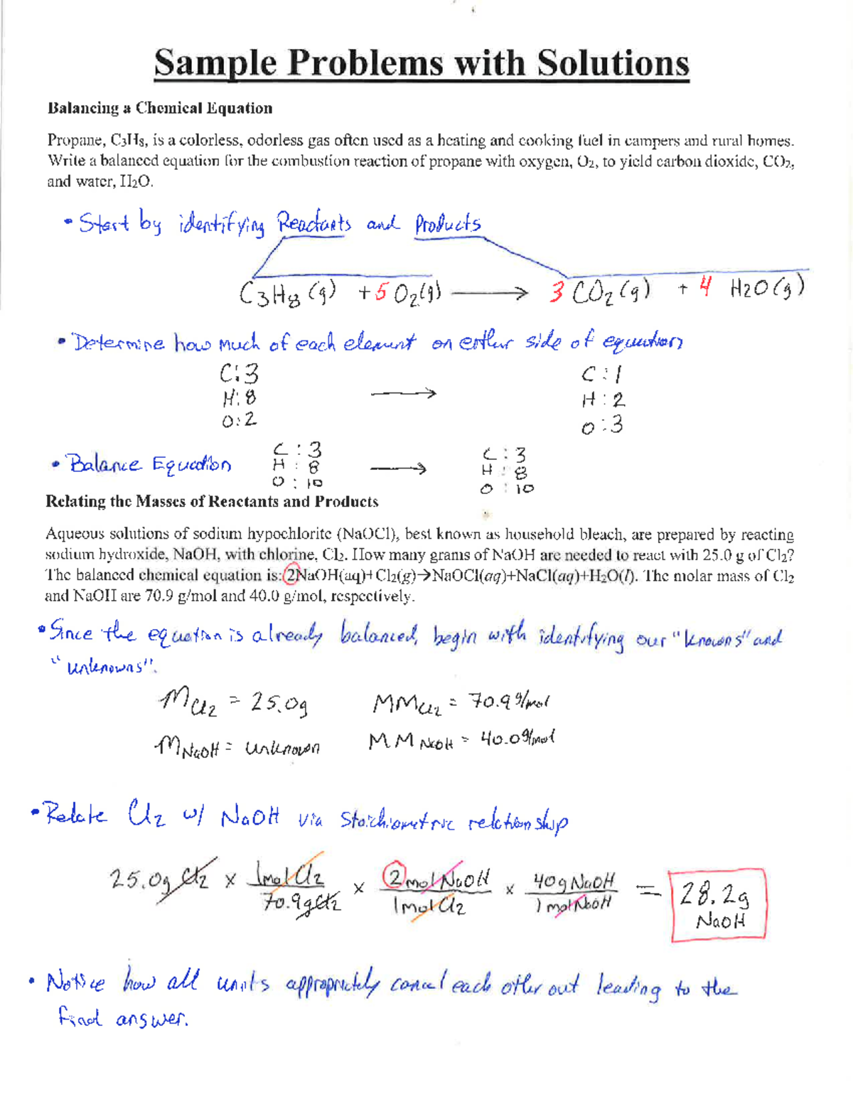 Sample+Problems+with+Solutions - CHEM 101 - Studocu