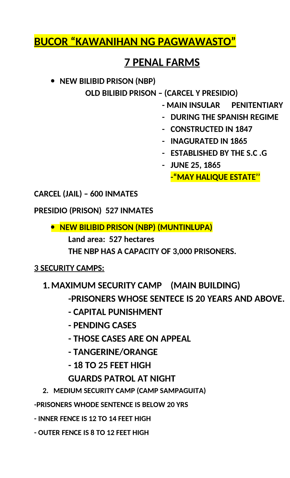 2D-CA- Notes - Criminal Law - BUCOR “KAWANIHAN NG PAGWAWASTO” 7 PENAL ...
