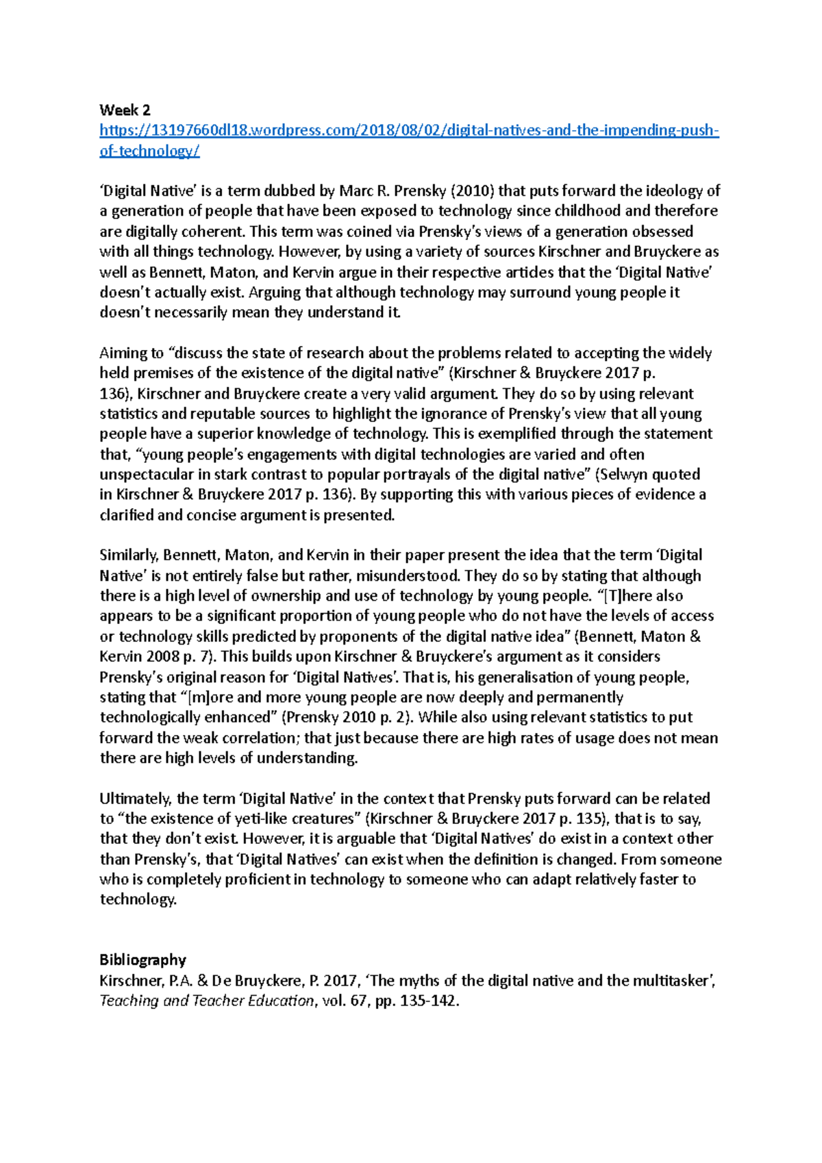 Digital Literacies - Assessment 1 - Week 2 - Studocu