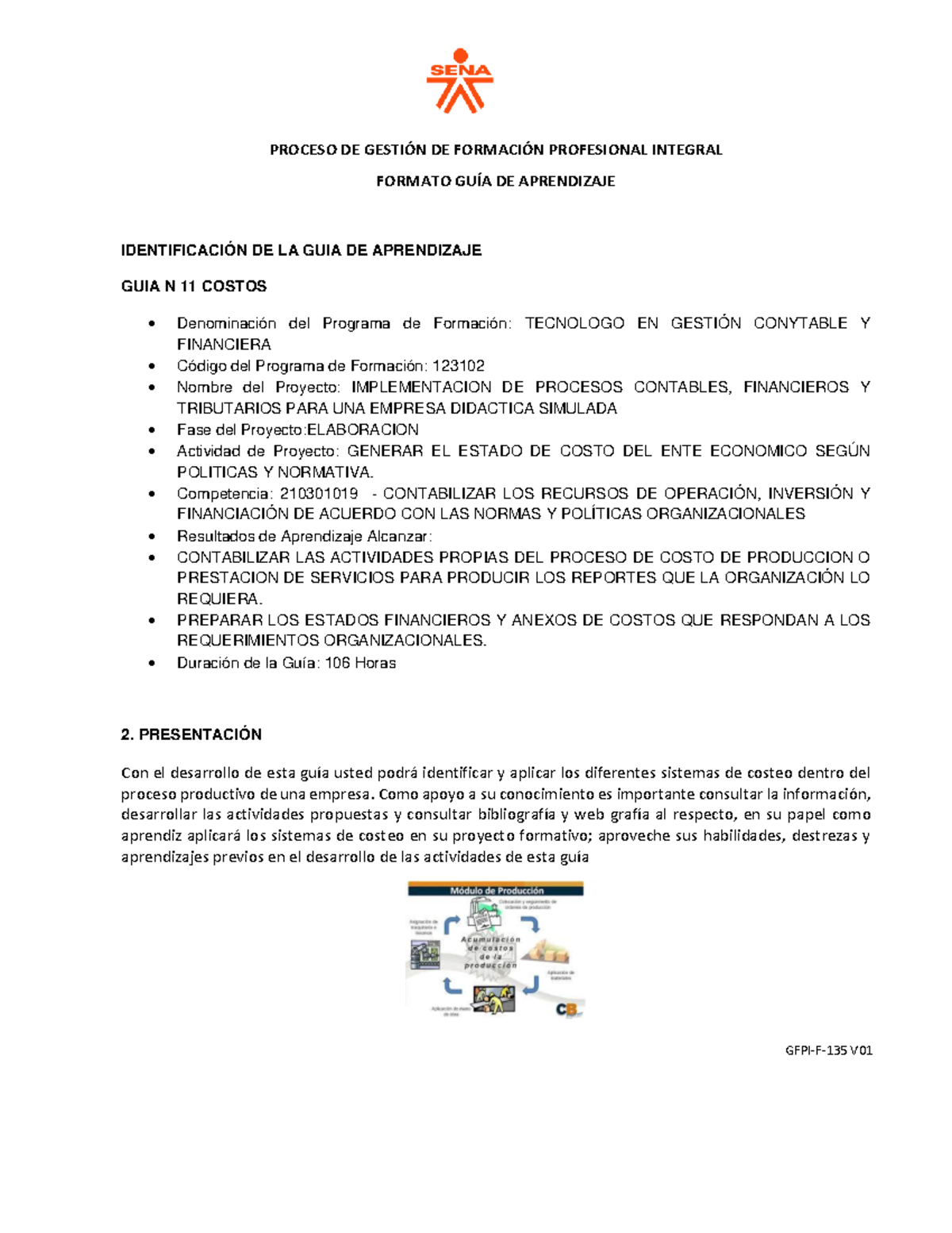 GUIA N 11 Costos - guias - PROCESO DE GESTI”N DE FORMACI”N PROFESIONAL INTEGRAL FORMATO GUÕA DE ...