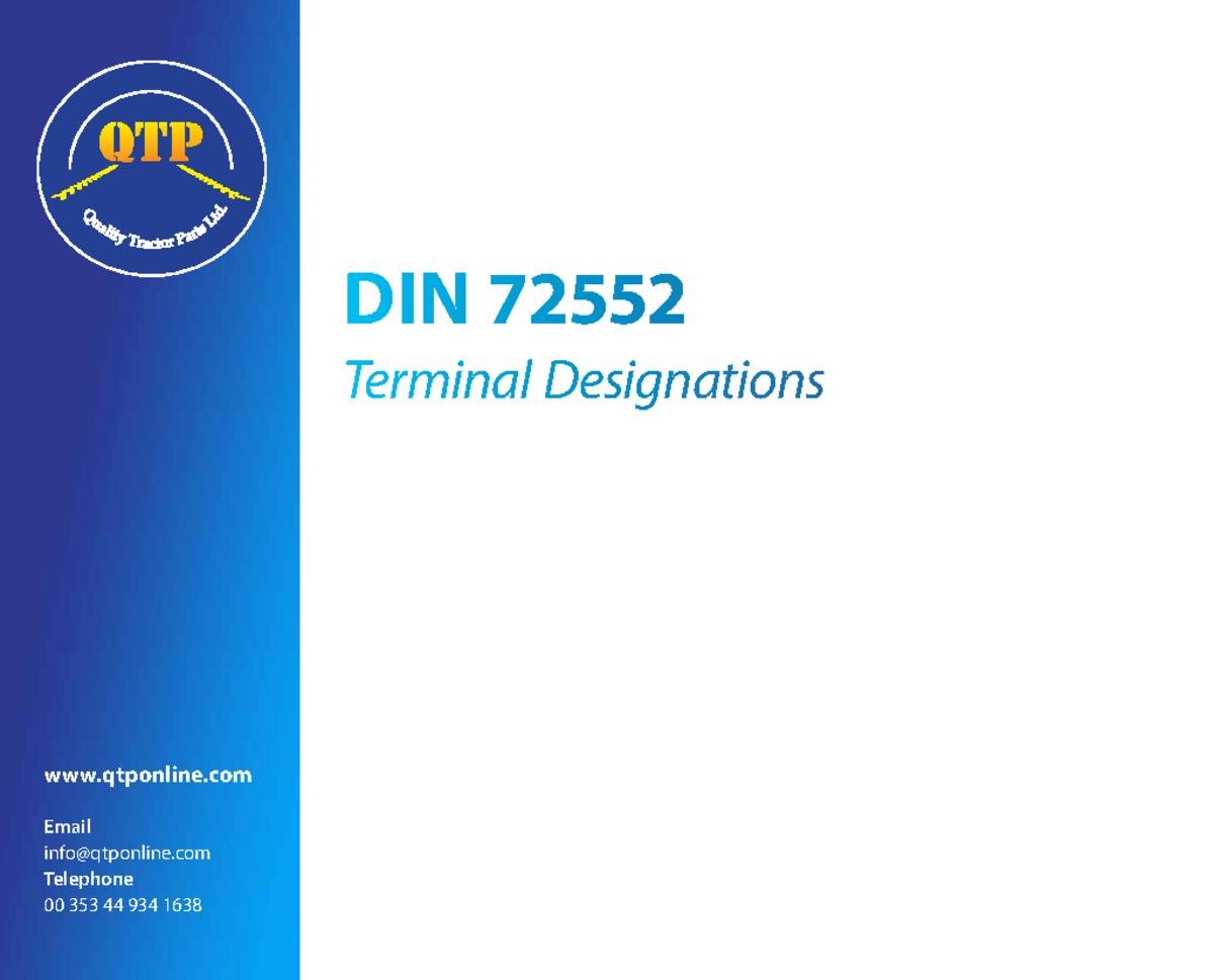 DIN 72552 Wiring chart - qtponline Email info@qtponline Telephone 00 ...