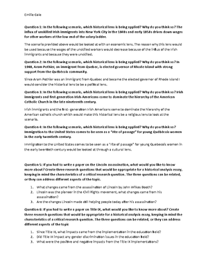 HIS200 Module Three Short Responses - Module 3 Short Responses ...