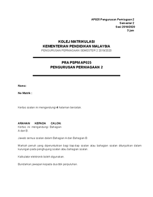 Modul AA025 - ADDITIONAL NOTES - KOLEJ MATRIKULASI LABUAN ACCOUNTING 2 ...