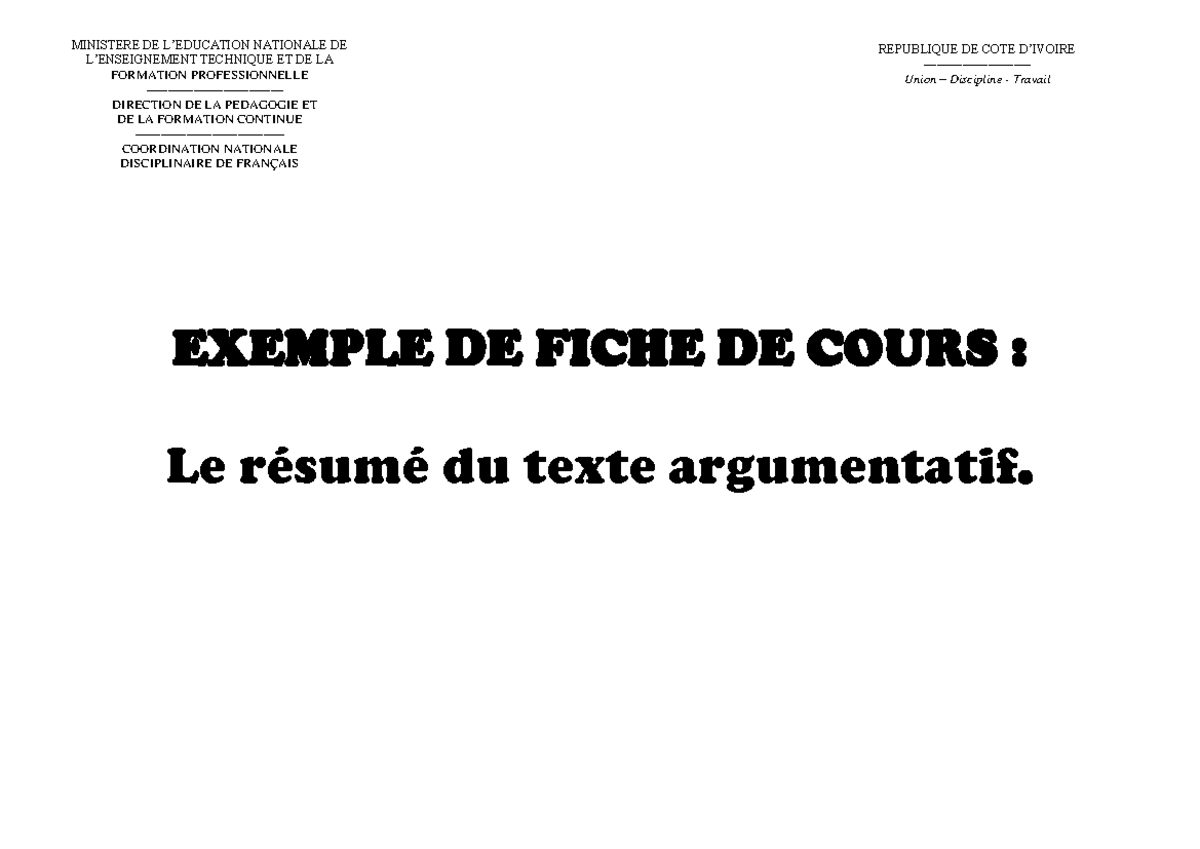 [Pdf] Exemple Fiche Cours Résumé Texte Argumentatif - Intelligence