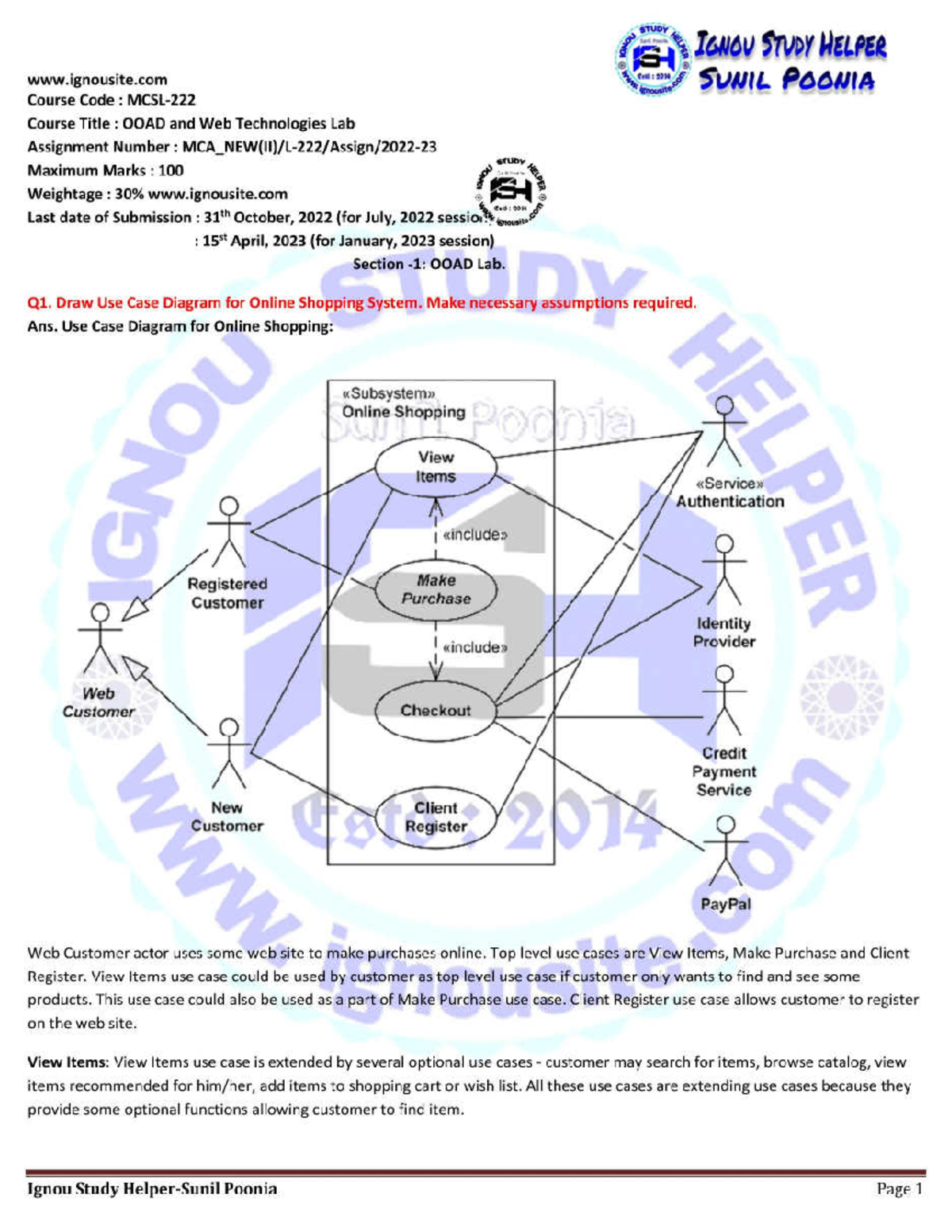 MCSL-222 2022 23 - Master of Computer Application(MCA) - Studocu