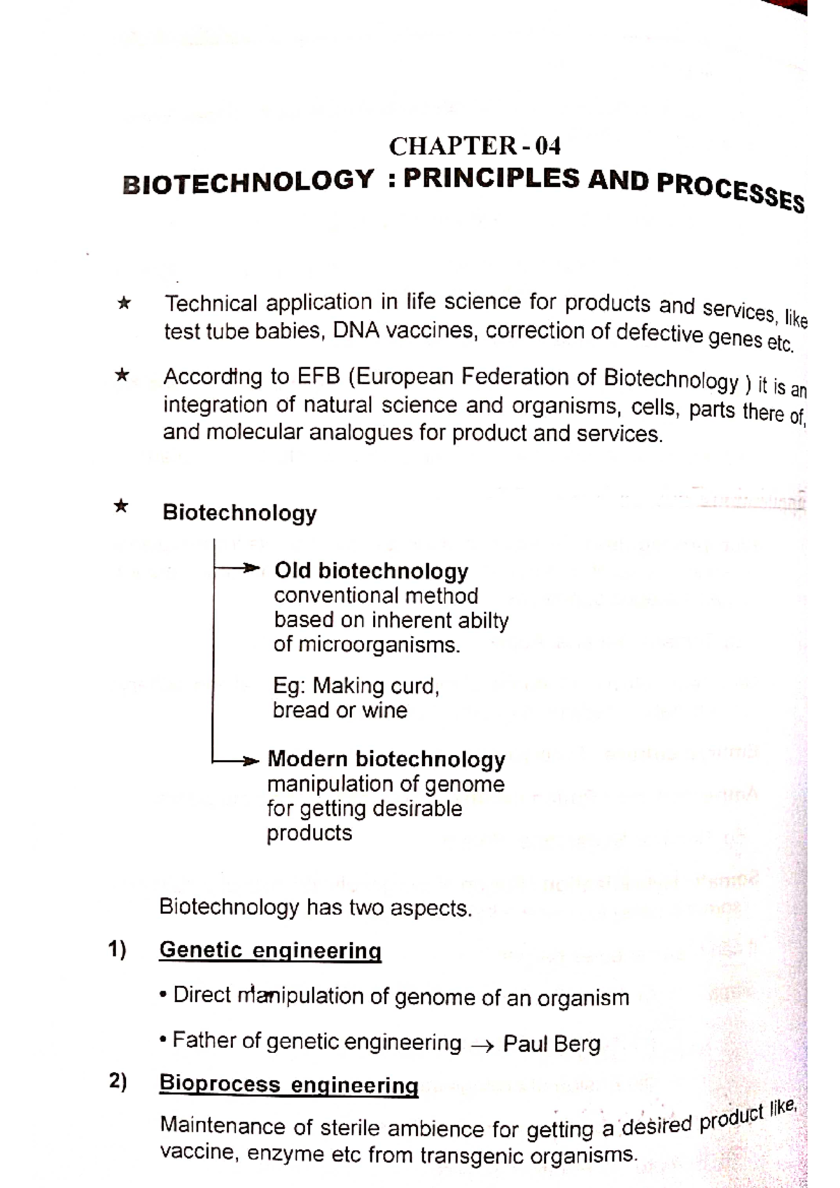 CHP 4 Biotechnology principles and processes - science - Studocu