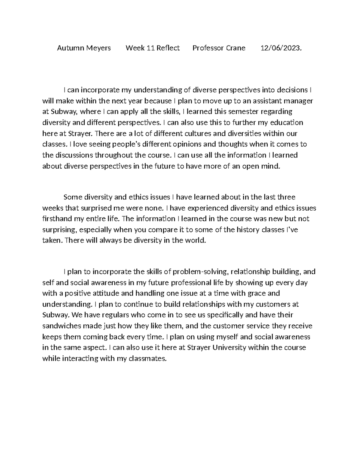 Week 11 Reflect - Autumn Meyers Week 11 Reflect Professor Crane 12/06 ...