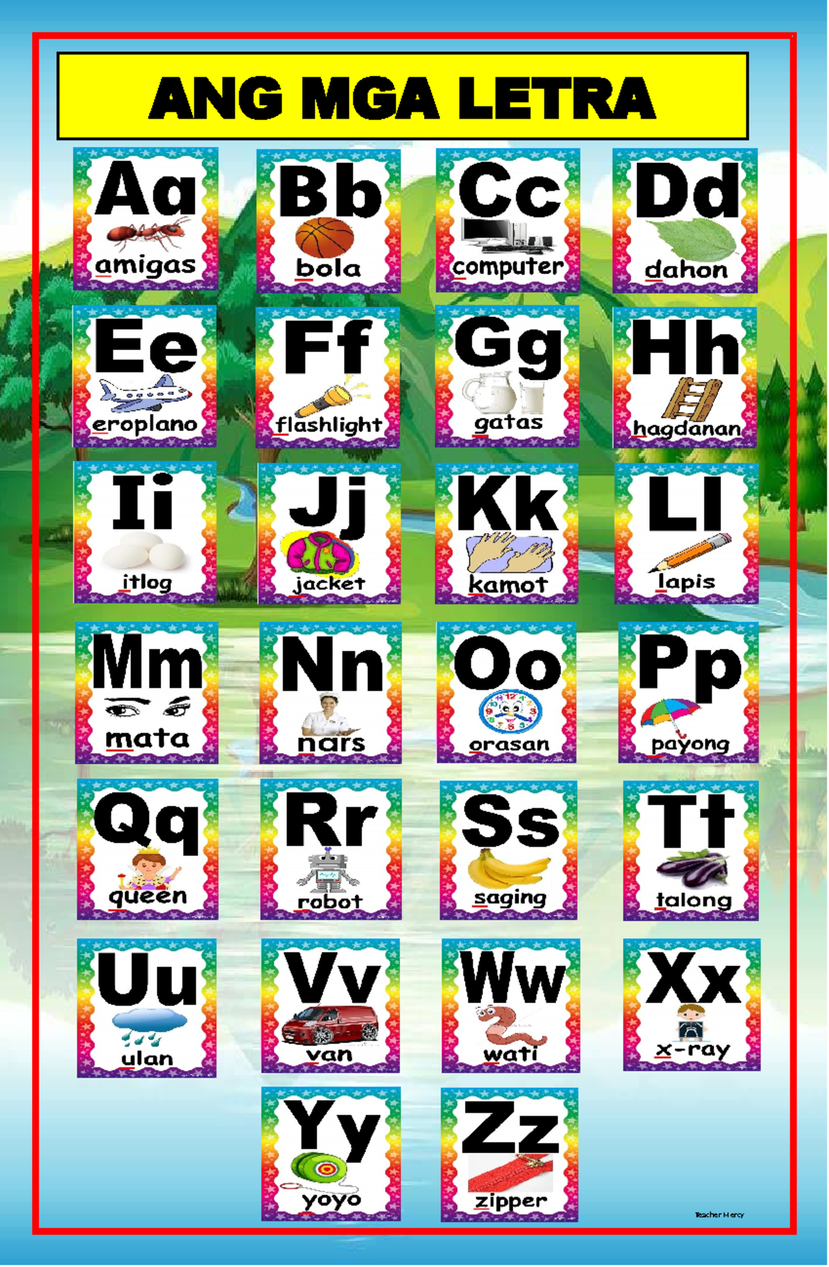 Alphabets - Letters - ANG MGA LETRA Aa Bb Cc Dd amigas bola (computer ...