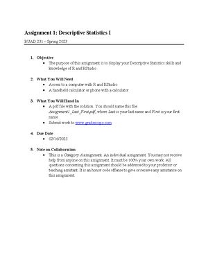 BUAD 231 Chapter 1 Notes - Chapter 1: Data and Data Preparation 1 Types ...