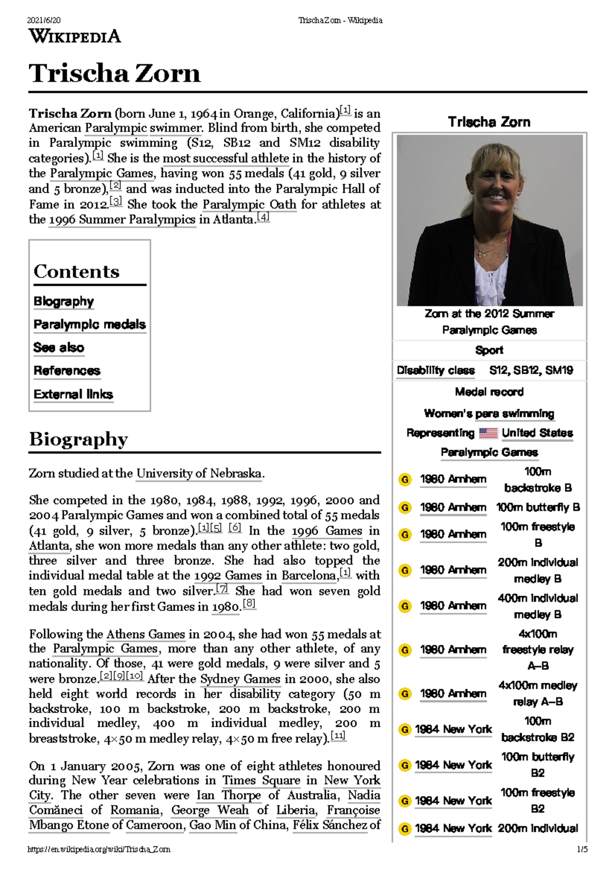 Trischa Zorn - Wikipedia - Trischa Zorn Zorn at the 2012 Summer ...