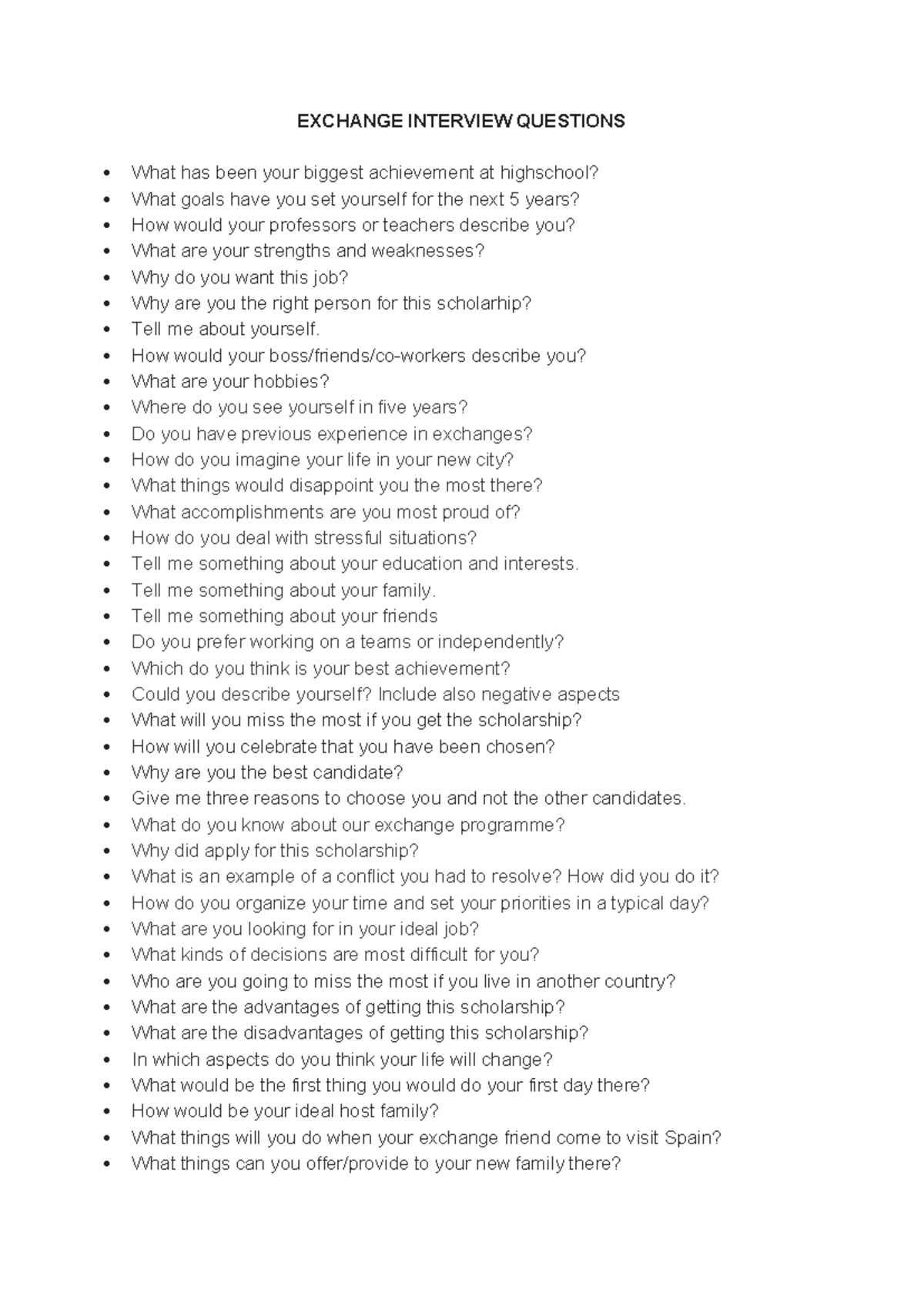 Exchange Interview Questions - EXCHANGE INTERVIEW QUESTIONS What has been your biggest ...