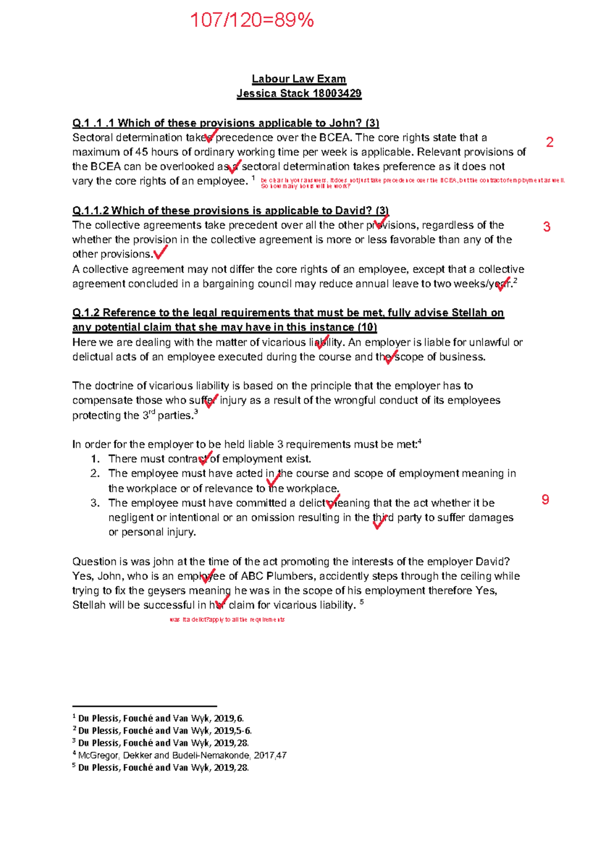 Take Home Exam for Labour Law - Warning: TT: undefined function: 32 Warning: TT: undefined ...