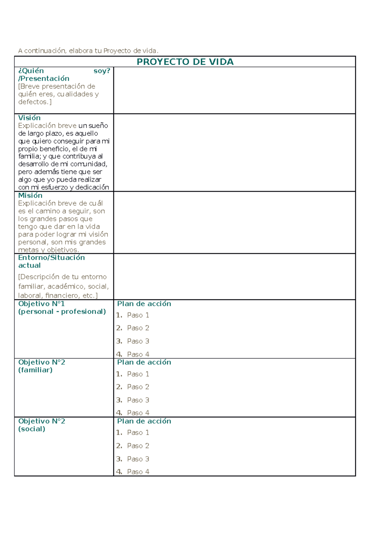 Plantilla PARA Desarrollo DE LA 3° Sesion - Unidad VII - A continuación, elabora tu Proyecto de ...