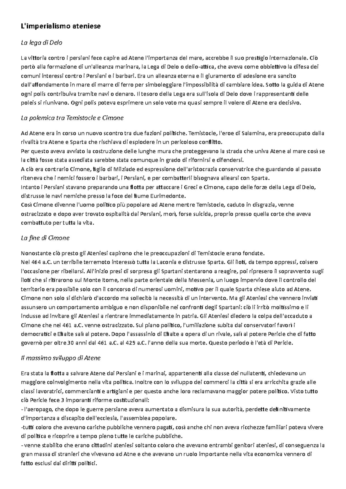 Imperialismo ateniese e guerra del Peloponneso - ateniese La lega di ...