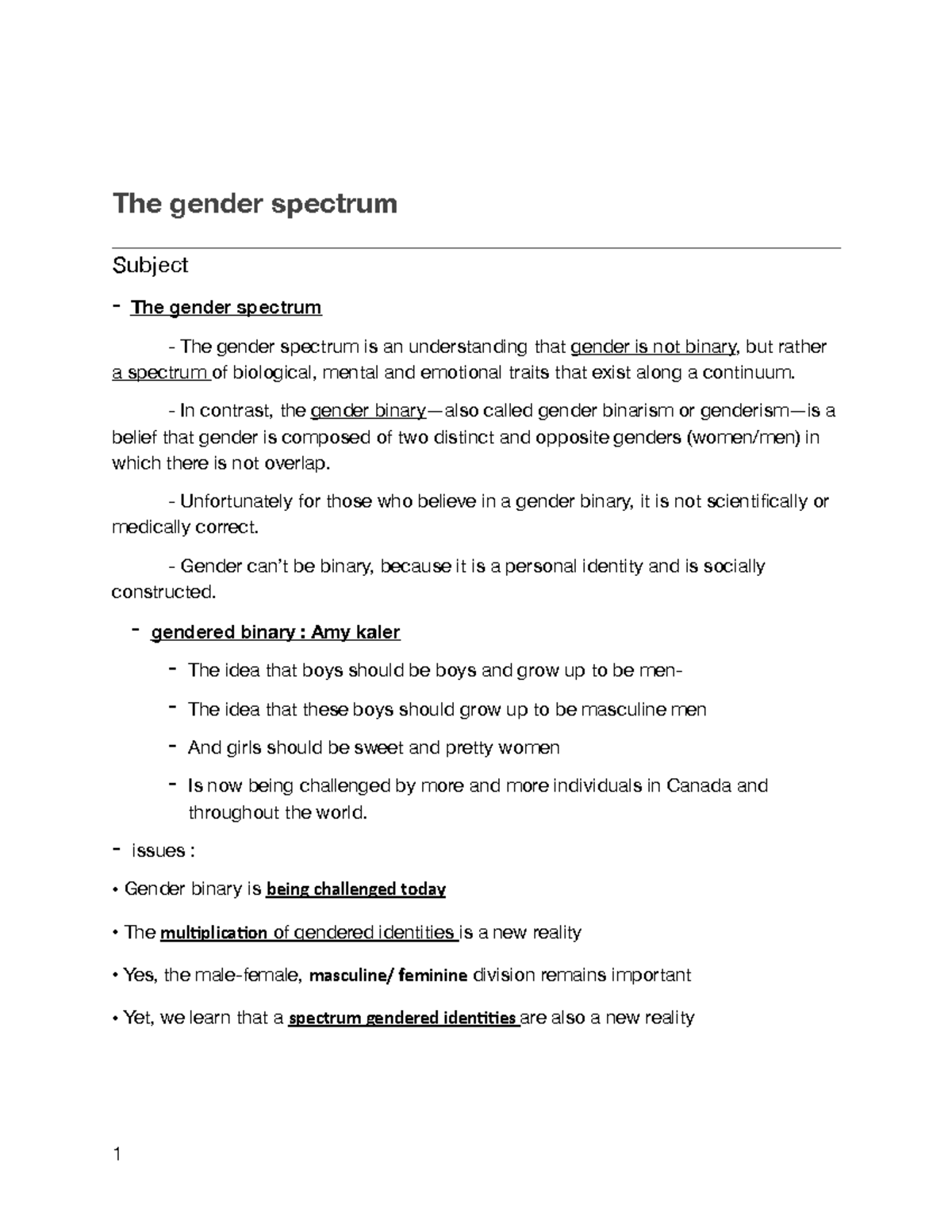 The gender spectrum AP:HREQ 1920 - The gender spectrum Subject - The ...