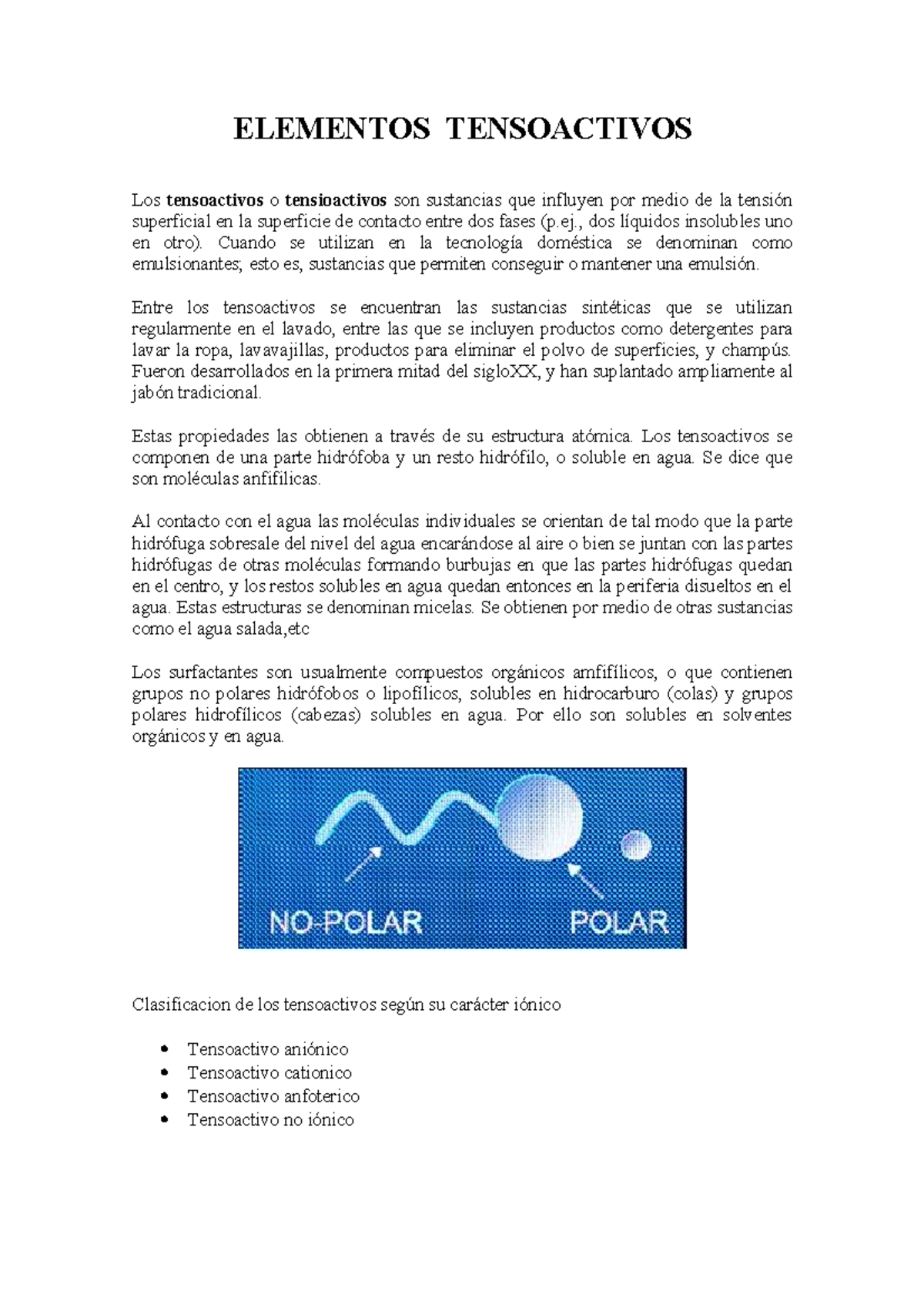 117186976-tensoactivos - ELEMENTOS TENSOACTIVOS Los tensoactivos o ...