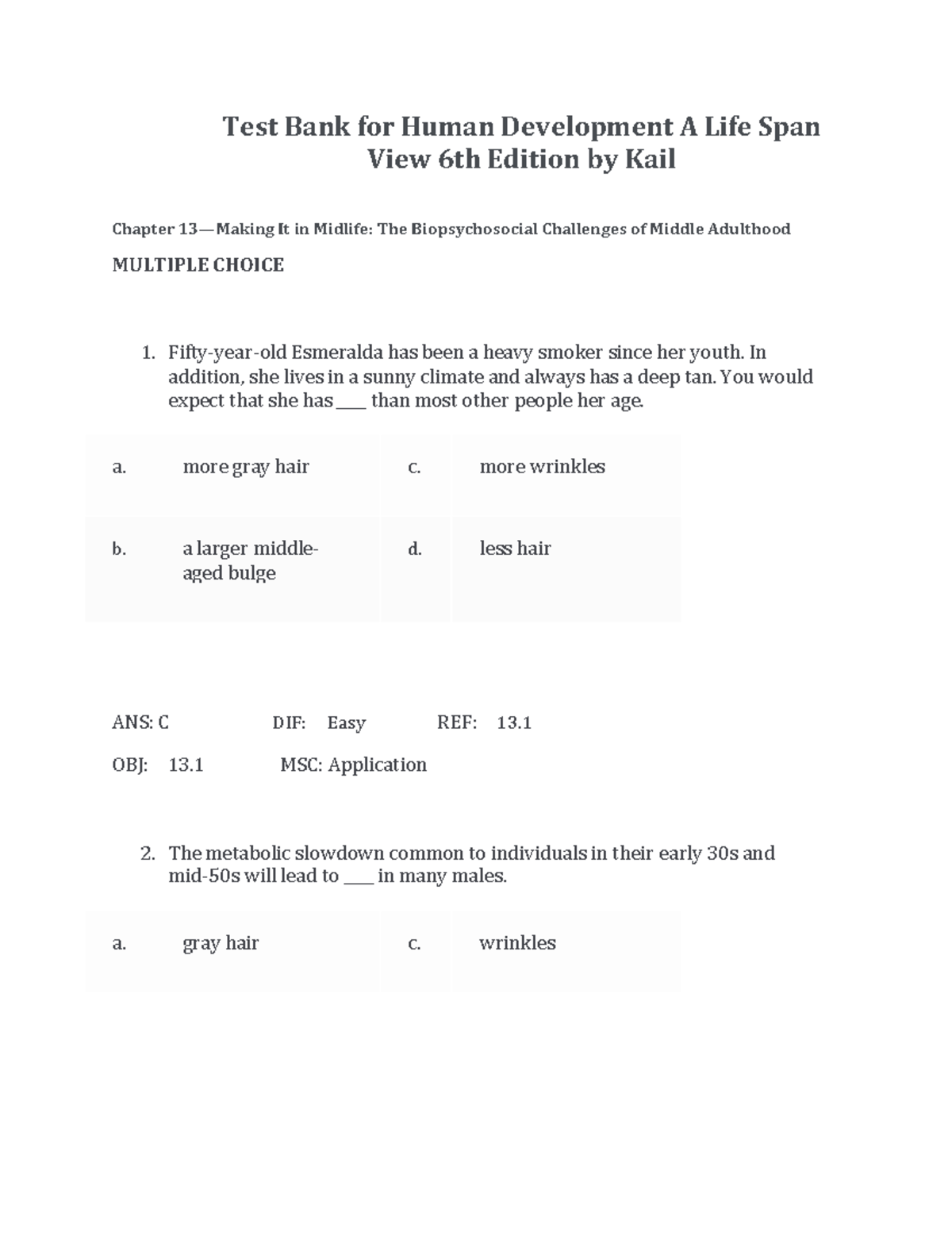 Link download Test Bank for Human Development A Life Span View 6th ...