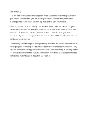 IT 253 Project Two Security Plan - We will go through some specific ...