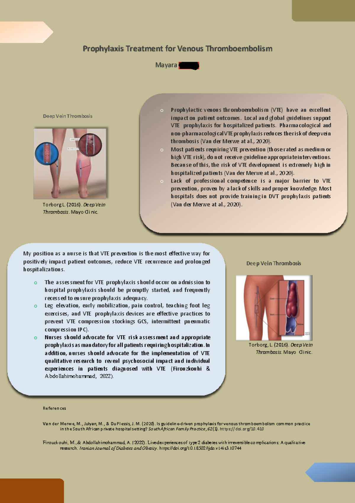 Disaster management poster - Prophylaxis Treatment for Venous ...