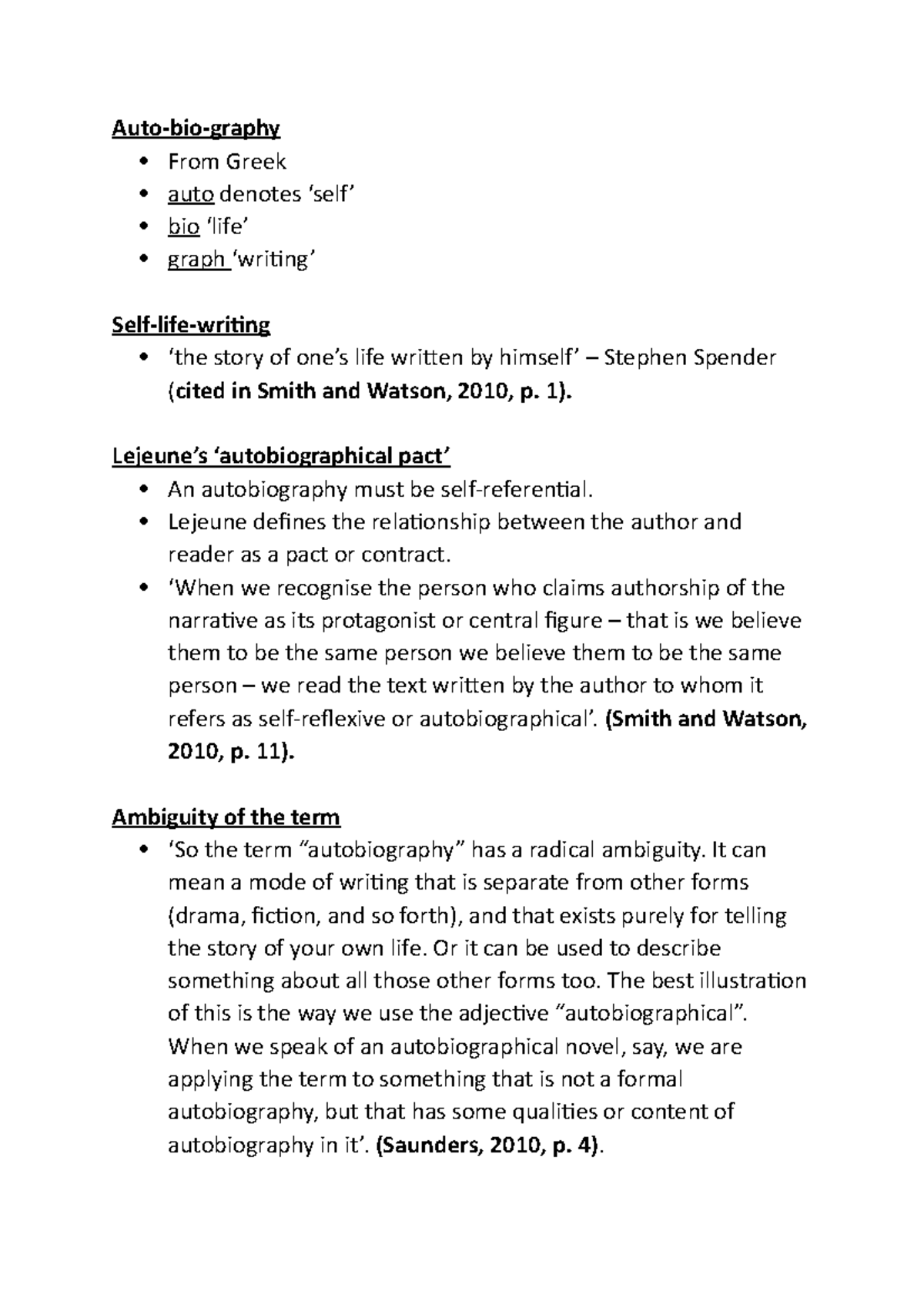 Autobiography Introduction - Auto-bio-graphy From Greek auto denotes ...