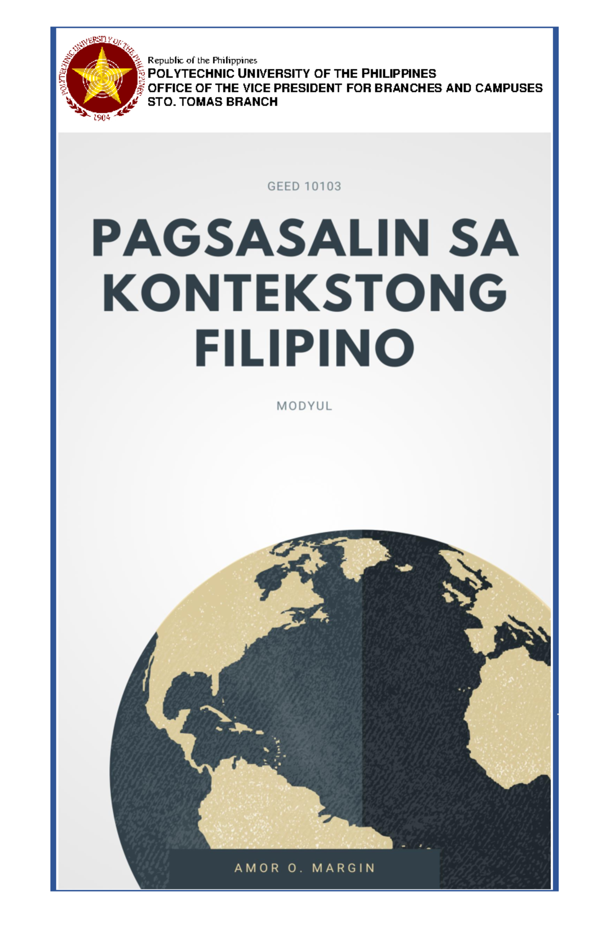 Module 1 - PAGE | Republic of the Philippines POLYTECHNIC UNIVERSITY OF ...