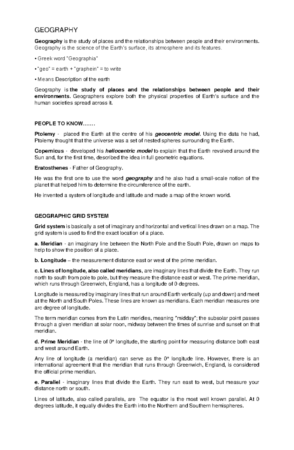 Geography - Summary Science, Technology, and Society - GEOGRAPHY ...