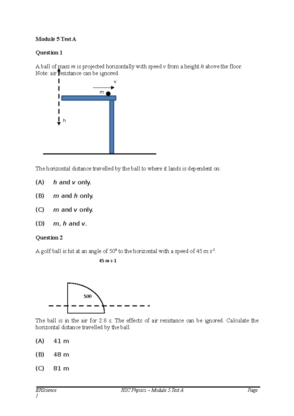Revision Questions Module 5 - h v m 45 m s- 500 Module 5 Test A ...