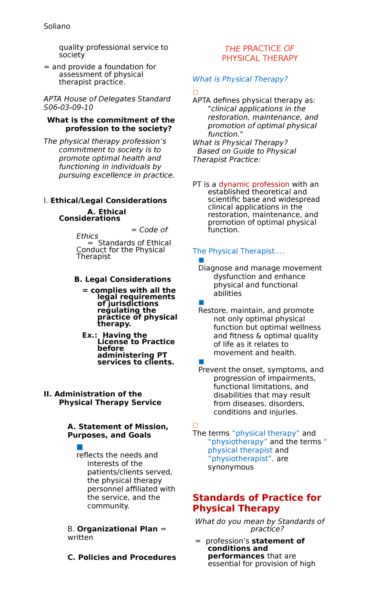 Practice-of-pt - pt101 class - THE PRACTICE OF PHYSICAL THERAPY What is ...