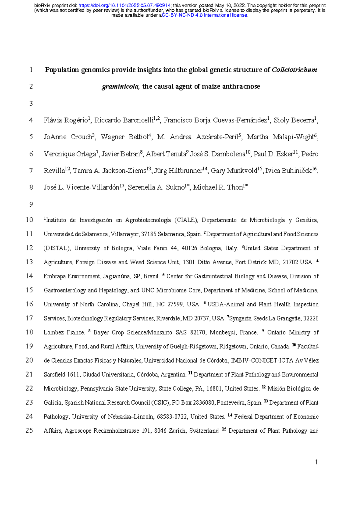 Population Genomics Provide Insights - Andrea Azcárate-Peril 5 , Martha ...