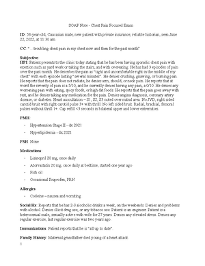 SOAP Note Abdominal Pain EP - Identifying Information- Focused ...