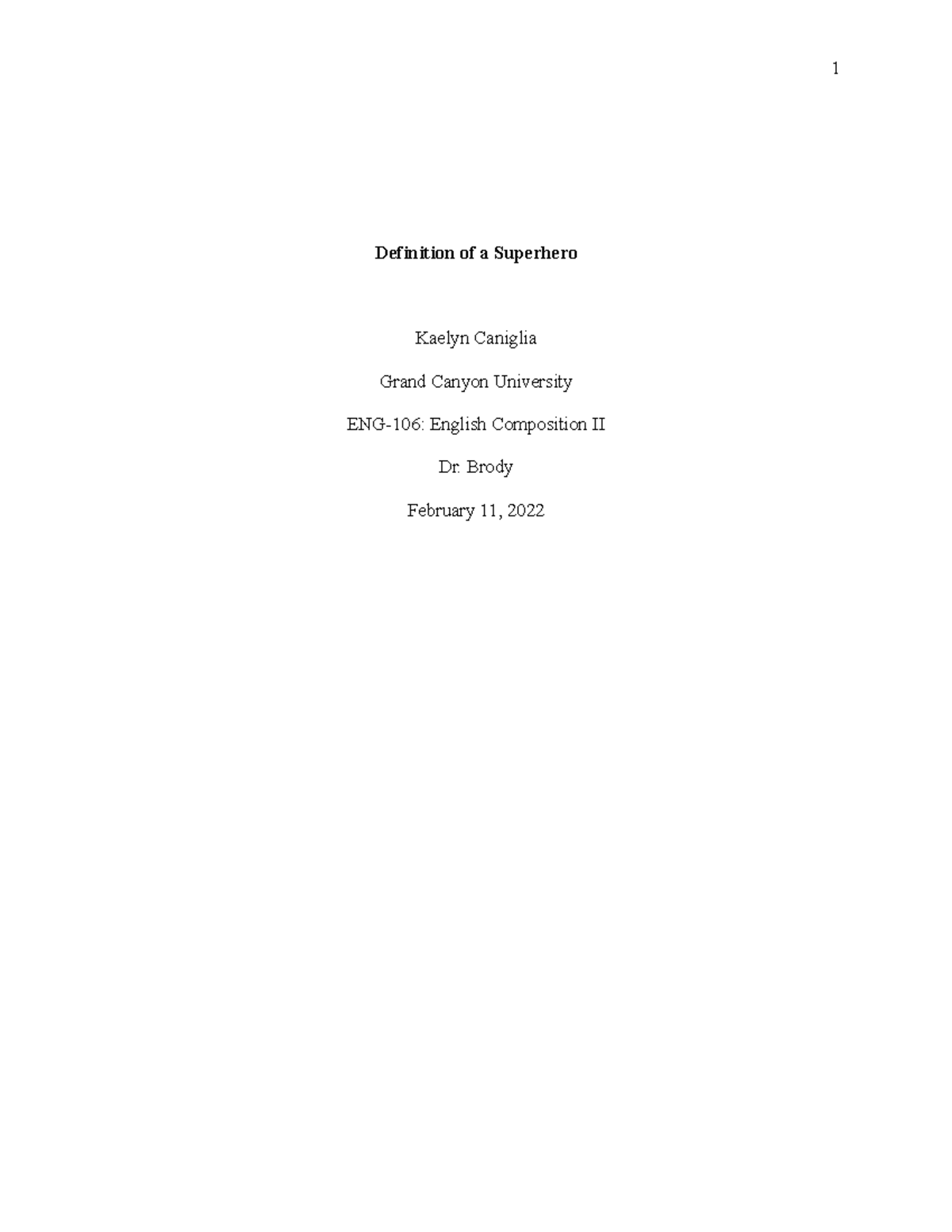 Superhero Defintion Essay - Definition of a Superhero Kaelyn Caniglia ...