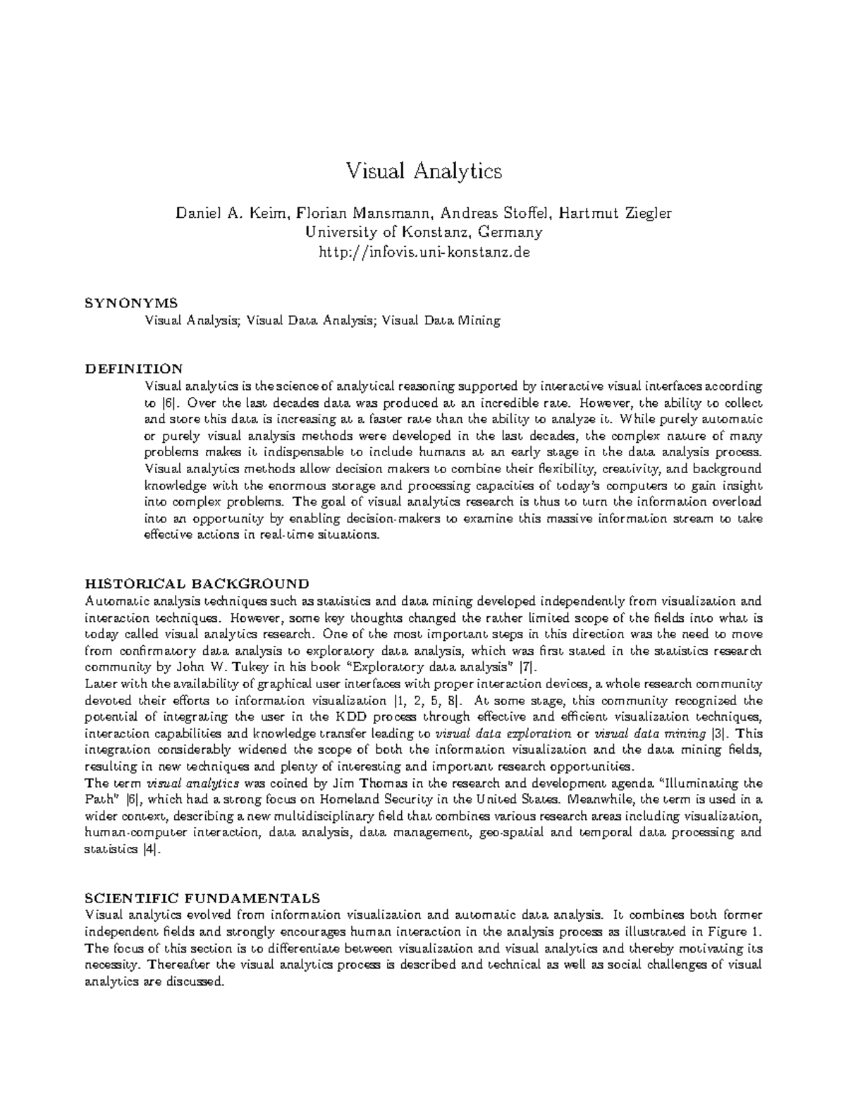 Visual Data - Visual Analytics Daniel A. Keim, Florian Mansmann ...