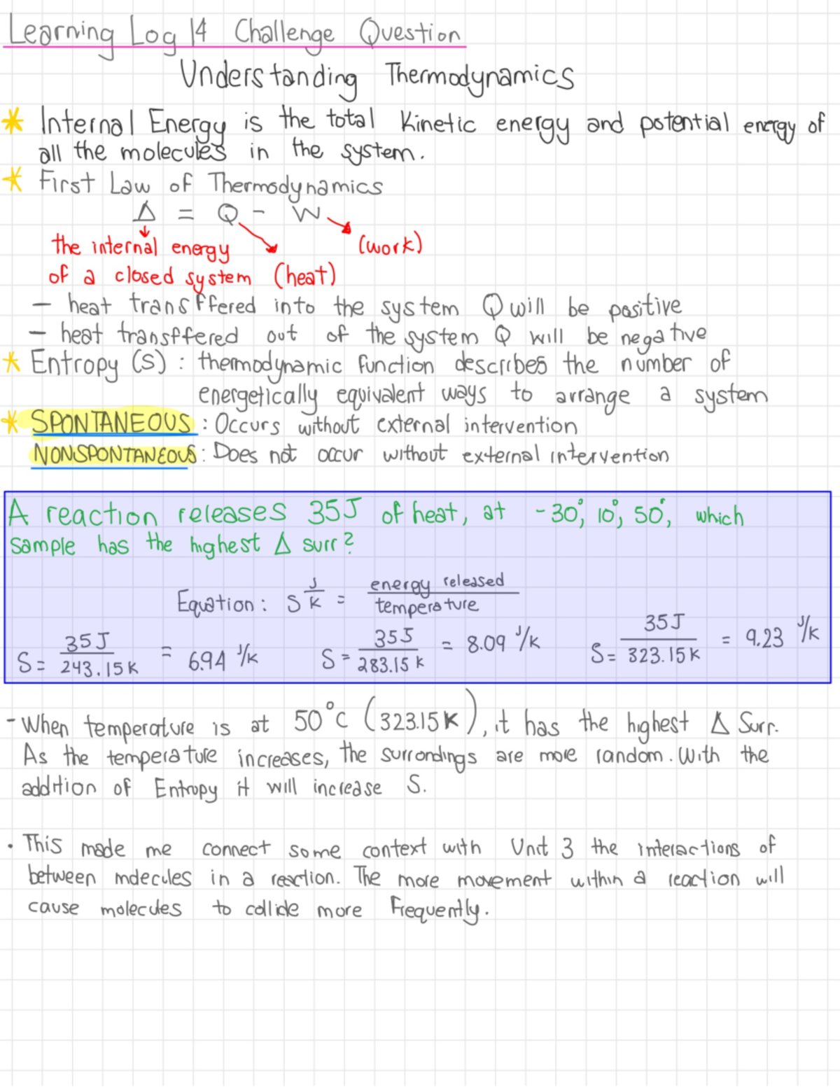 Thermodynamics Notes - CHEM 1032 - Studocu