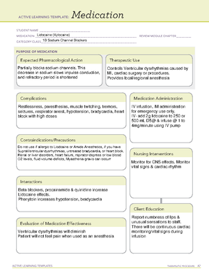 ATI Detemir Insulin Levemir Medication Sheet - ACTIVE LEARNING ...