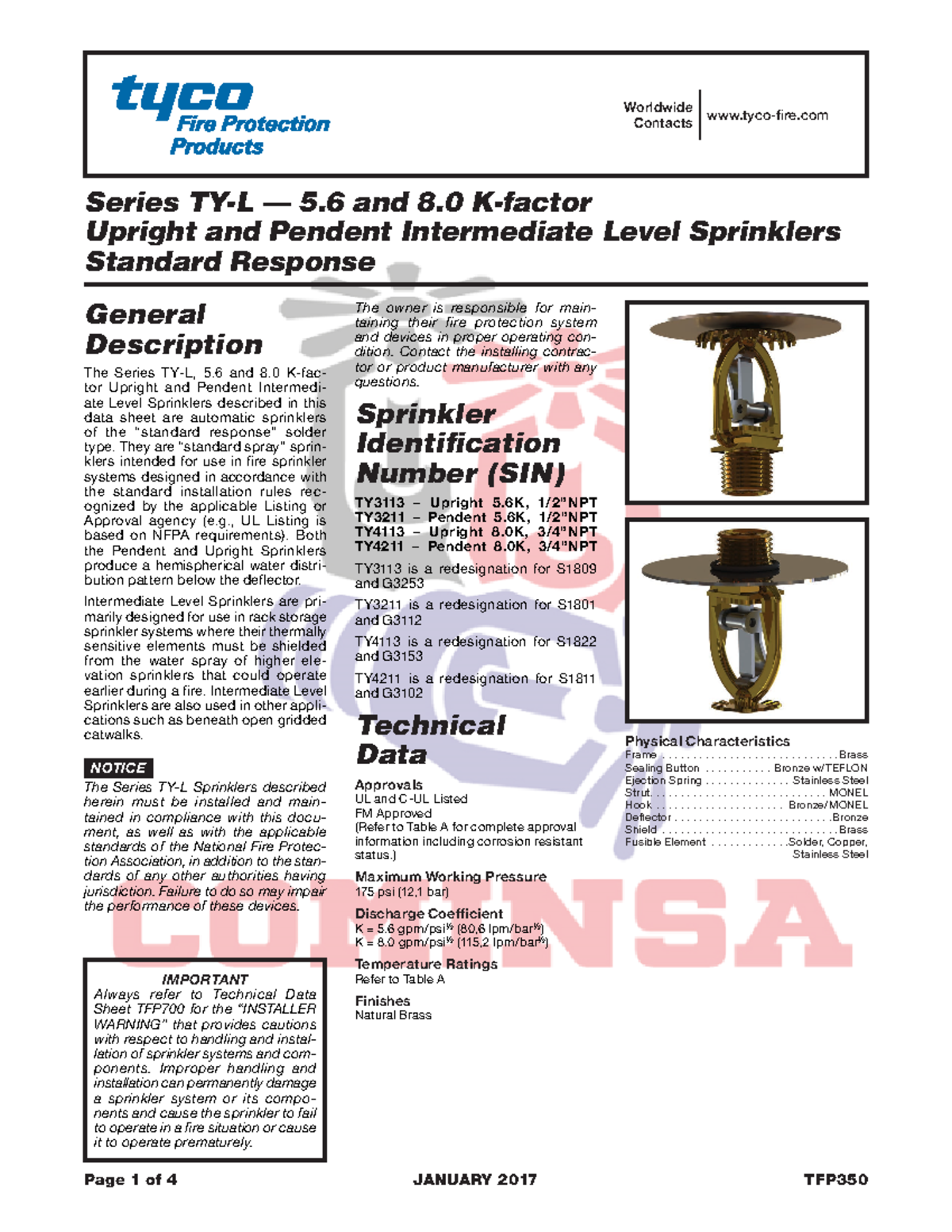 B-TY-L - FICHA TECNICA DE ROCIADOR - Series TY-L — 5 and 8 K-factor ...