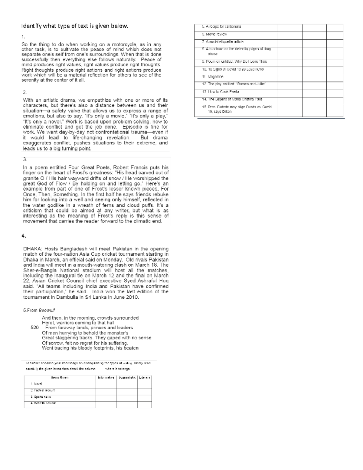 EN9 TYPE OF TEXT - text - engineering - Identify what type of text is ...