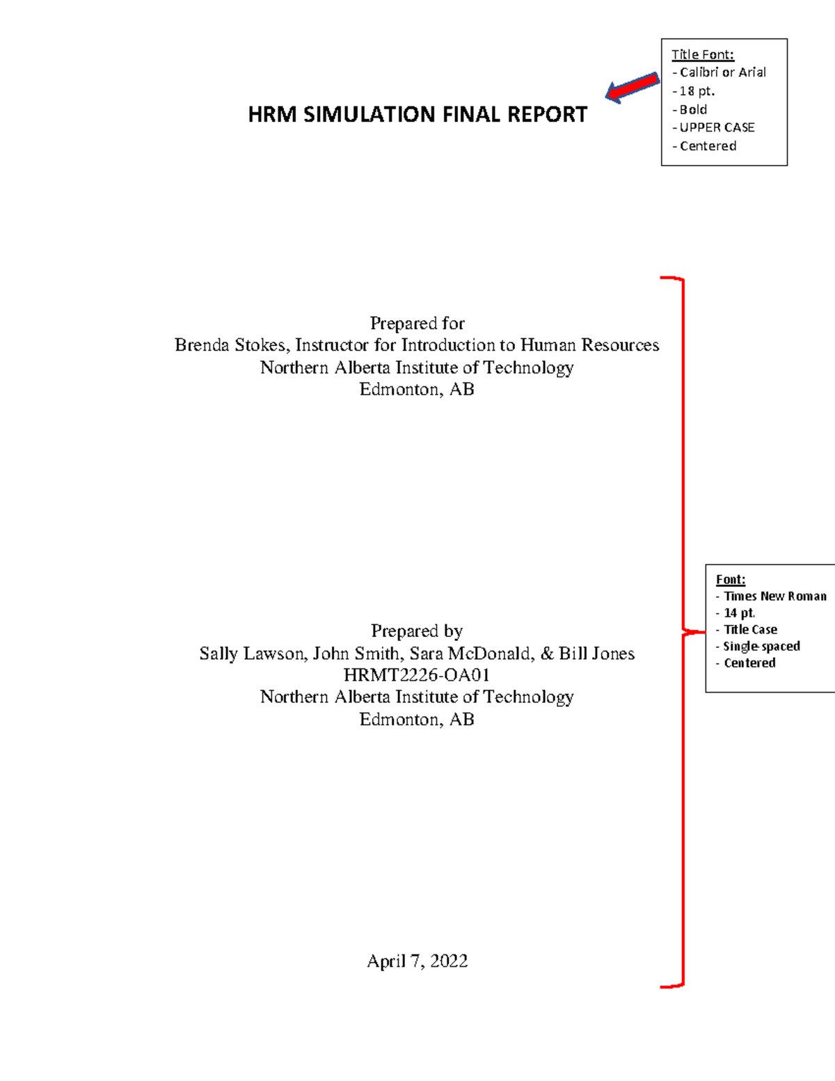 HRM Simulaton Final Report Sample Formatting OA01 - HRM SIMULATION ...