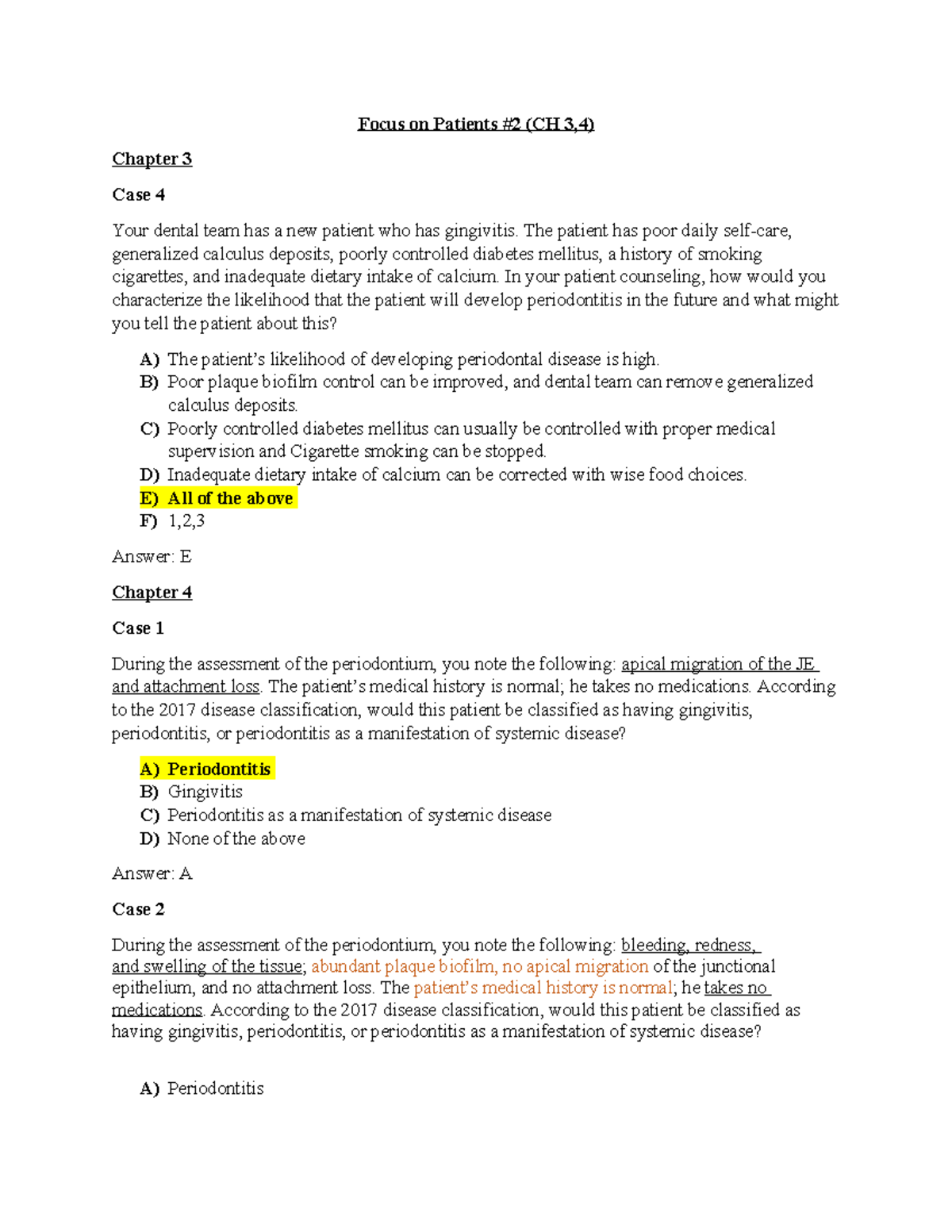 FOP 2, 2023 2 - Focus on patient case study - Focus on Patients #2 (CH ...