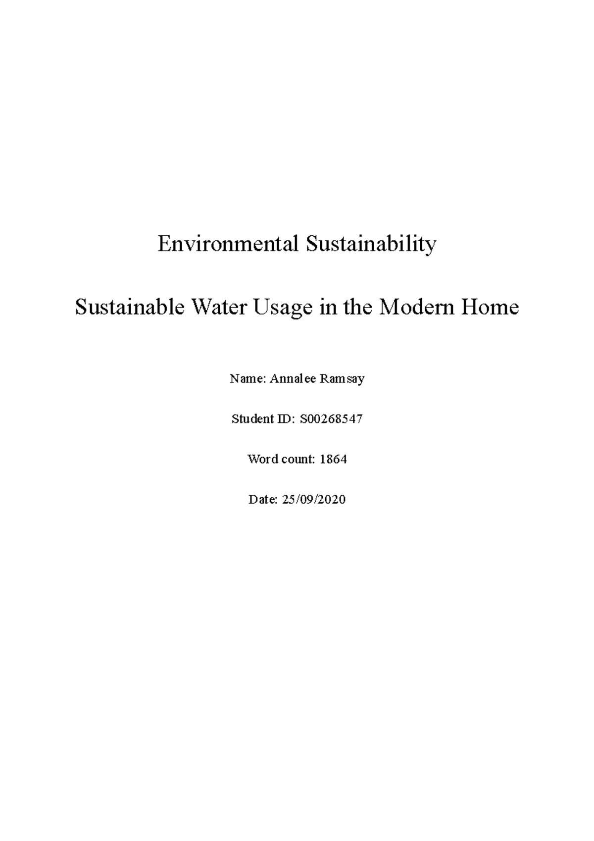 Environmental Sustainability Project - Environmental Sustainability ...