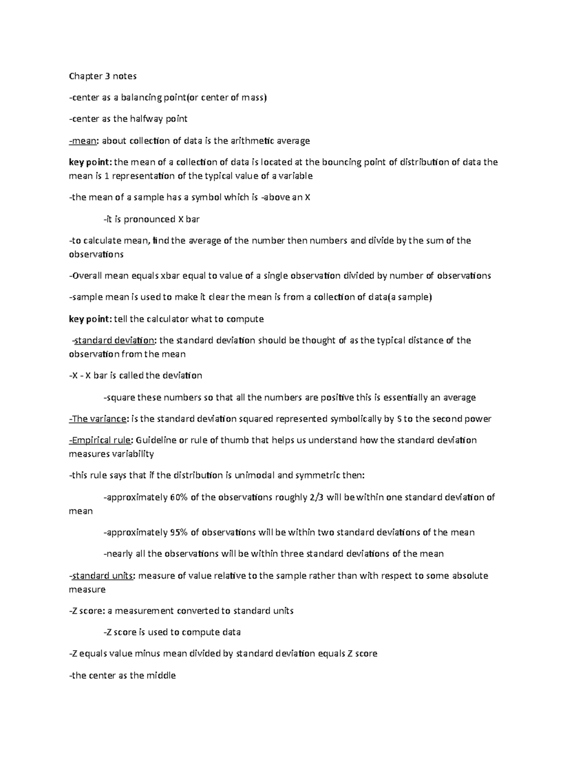 week 3 homework notes - Chapter 3 notes -center as a balancing point(or ...